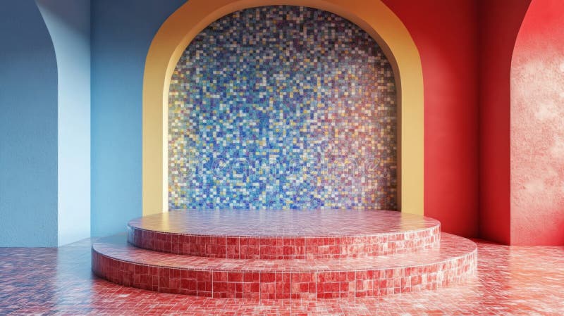 Colorful Archway Mosaic Backdrop Stage Setting Stock Illustration ...