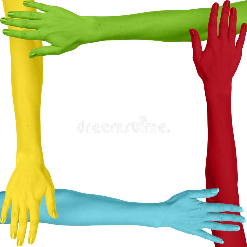 Colorful Arms Connected As a Square Stock Photo - Image of team, union ...