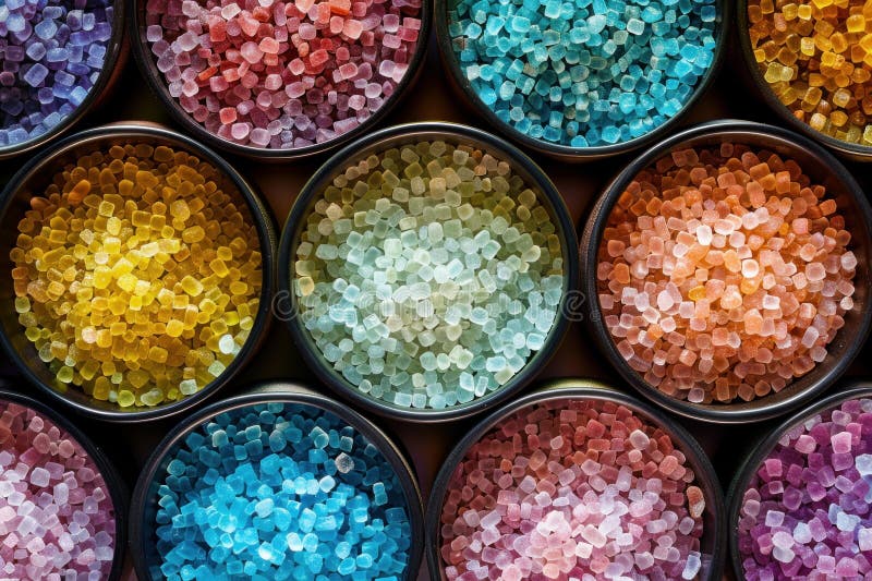 Colorful Aromatic Bath Salts Forming a Textured Background Stock Image ...