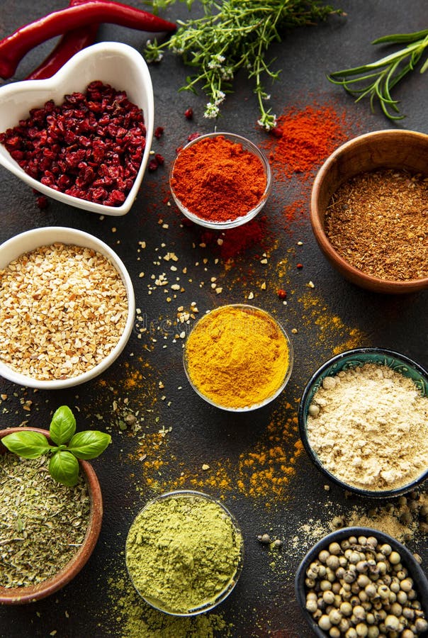 Colorful and Aromatic Herbs and Spices Stock Photo - Image of turkish ...
