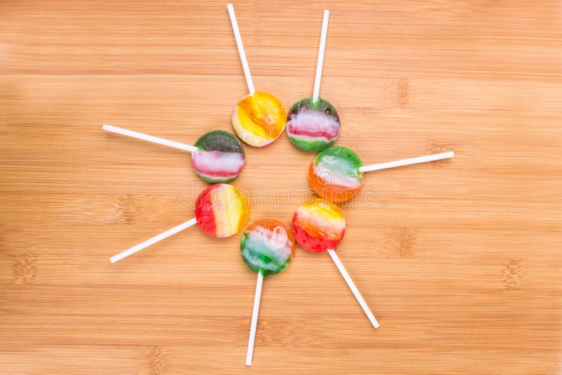 Colorful Arrangement of Candy Suckers on Sticks Stock Image - Image of ...