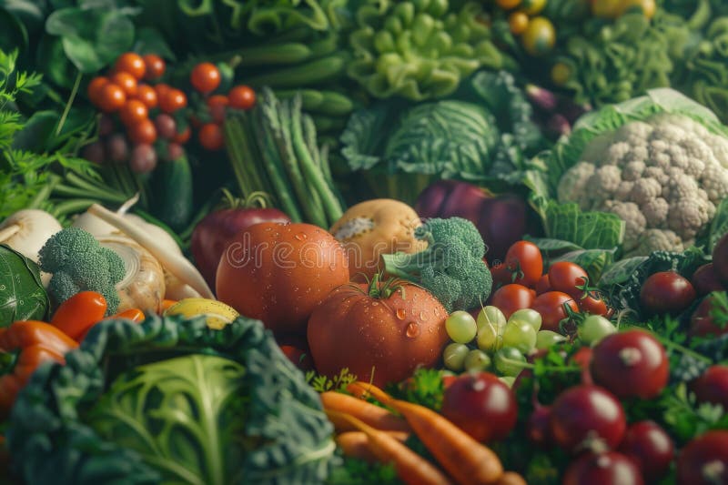 A Colorful Arrangement of Fresh Vegetables for Cooking or Display Stock ...