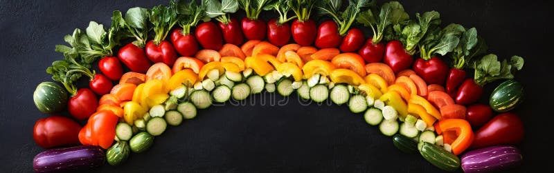 A Colorful Arrangement of Fresh Vegetables Forms a Stunning Rainbow ...