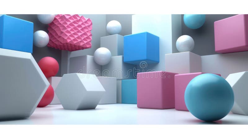 A Colorful Arrangement of Geometric Shapes in a Modern, Abstract ...