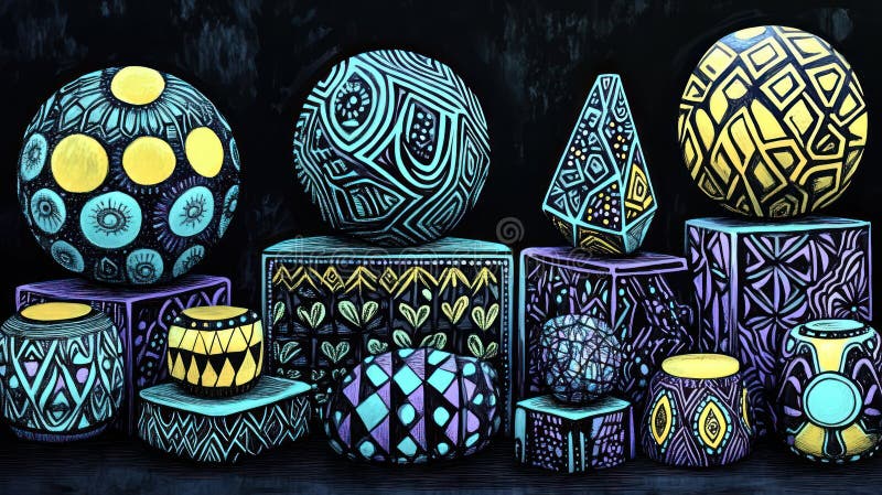 A Colorful Arrangement of Geometric Shapes and Patterns on Display ...