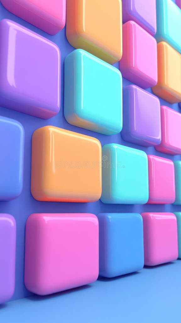 A Colorful Arrangement of Glossy Blocks in a Grid Pattern, Creating a ...