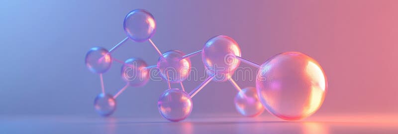 Colorful Molecular Structure on a Softly Lit Surface Creating a Modern ...