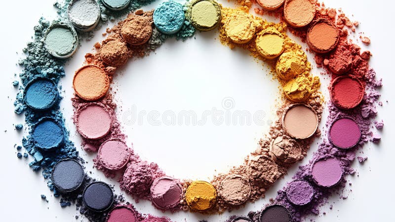 Colorful Arrangement of Powdered Pigments in a Circular Pattern ...