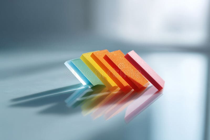 Colorful Arrangement of Rectangles Casting Reflections. a Modern and ...