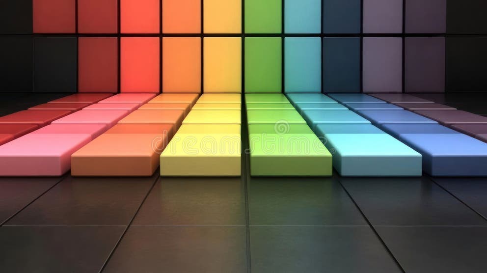 Rainbow Colored Blocks Abstract Background Stock Illustration ...