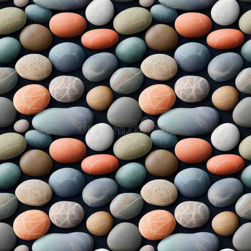 Colorful Arrangement of Smooth Pebbles Creates a Calming Natural ...