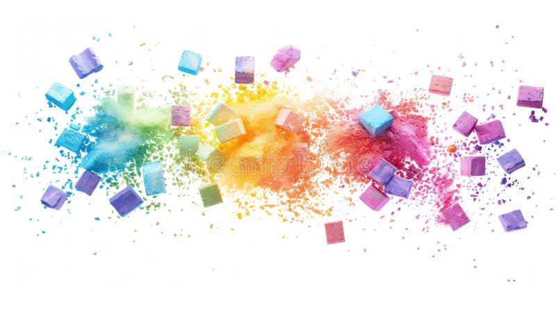 Colorful Arrangement Sugar Cubes White Surface Stock Photos - Free ...