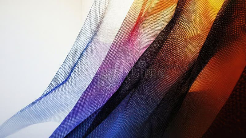 A Colorful Arrangement of Translucent Mesh Fabric Creating a Vibrant ...