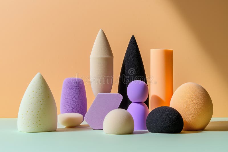 Colorful Arrangement of Various Shaped Foam Objects on a Plain ...