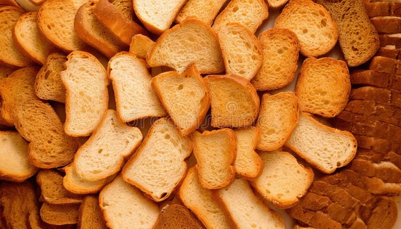 Colorful Arrangement of Various Slices of Bread on a Flat Surface Stock ...