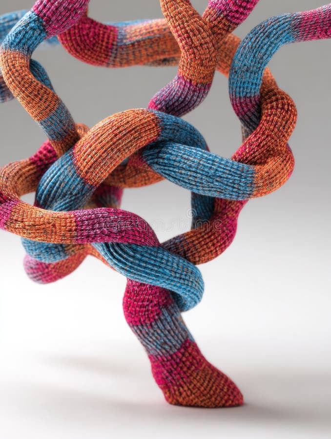 Stylized Tangled Yarn Forms a Nerve Knot Symbolizing Complexity and ...