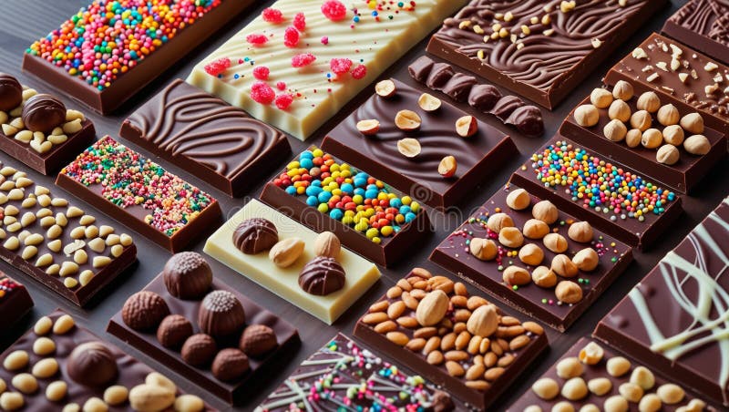 Colorful Array of Assorted Candies and Chocolate Bars Showcasing the ...