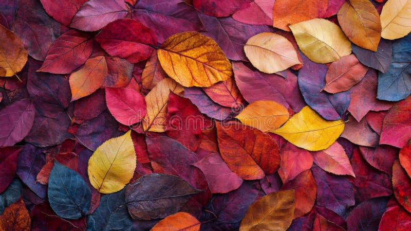 A Colorful Array of Autumn Leaves Stock Illustration - Illustration of ...
