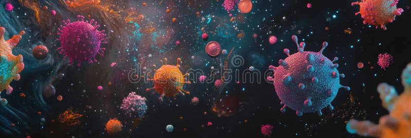 Colorful Array of Bacteria and Microbes Thriving in a Vibrant ...