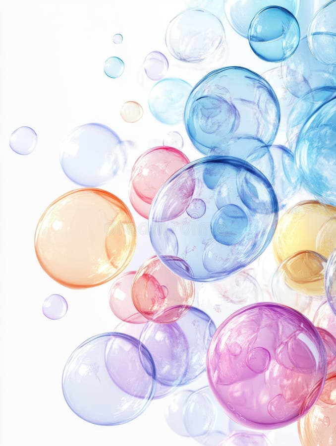 A Colorful Array of Bubbles Floating in the Air Stock Illustration ...
