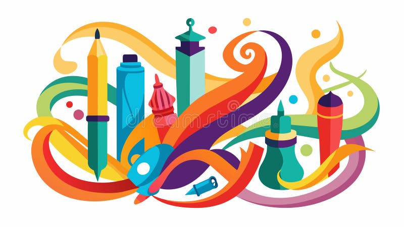 The Colorful Array of Calligraphy Pens Ink and Paper Providing a Visual ...