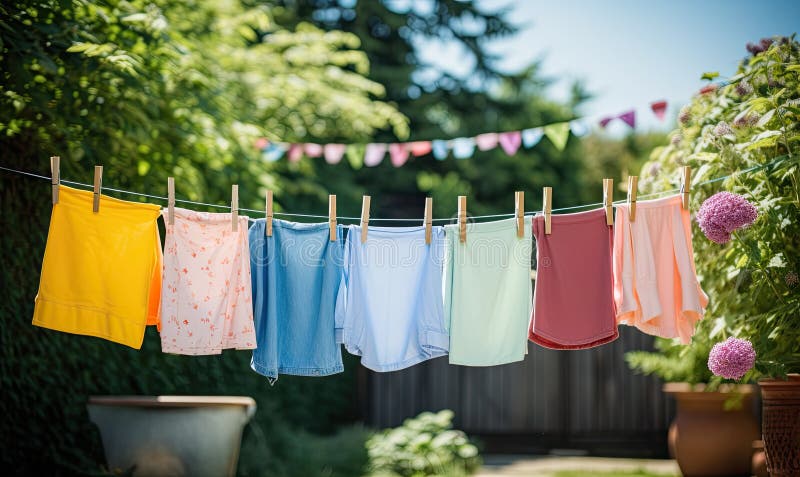 A Colorful Array of Clothes Dancing in the Breeze on a Clothesline ...