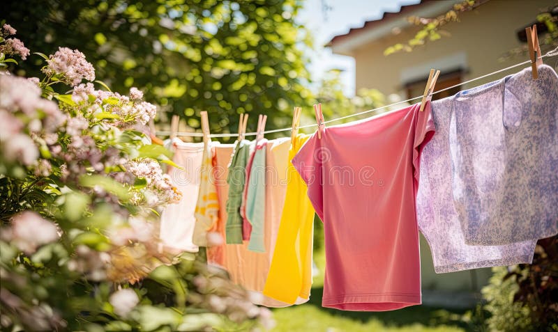 A Colorful Array of Clothes Dancing in the Breeze on a Clothesline ...