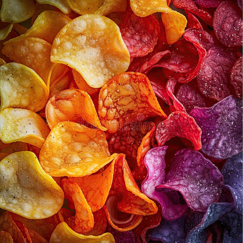 A Colorful Array of Crispy Potato Chips in Various Flavors, Perfect for ...