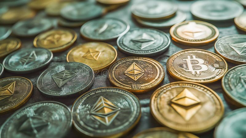 Colorful Array of Cryptocurrency Coins Showcasing the Diversity in ...