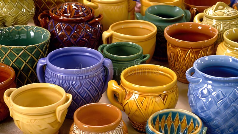 A Colorful Array of Decorative Ceramic Pots in Various Shapes and Sizes ...