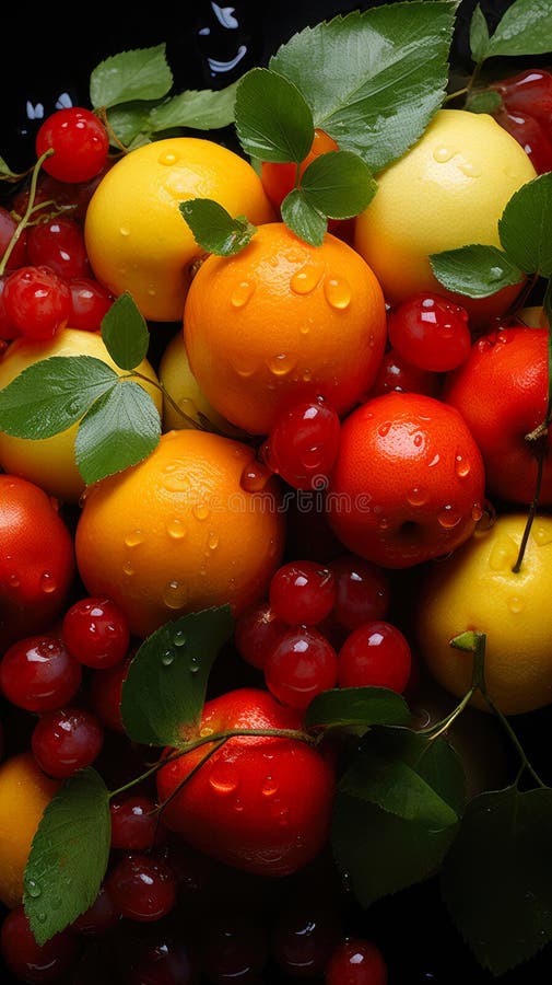 Colorful Array of Delicious Fruits. Stock Illustration - Illustration ...