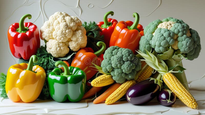 A Colorful Array of Vegetables Including Broccoli, Cauliflower, and ...