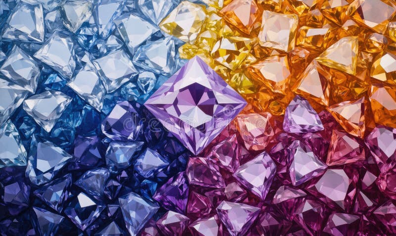 A Colorful Array of Gemstones, Including Blue, Purple, Yellow, and ...