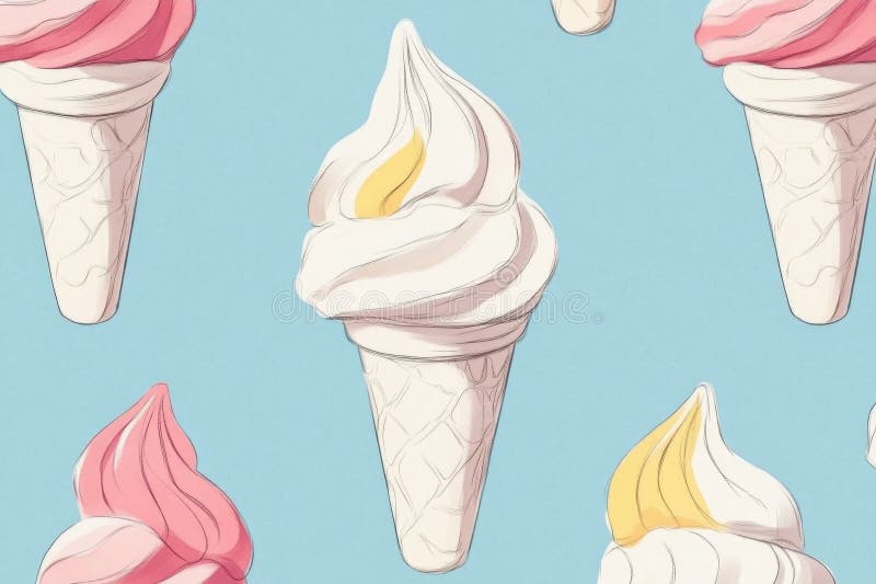 A Colorful Array of Ice Cream Cones Against a Bright Blue Backdrop ...