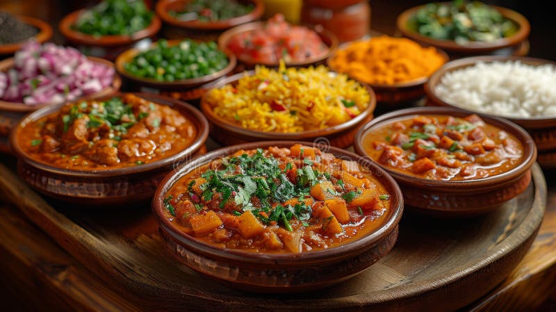 A Colorful Array of Indian Curries and Accompaniments - Generative AI ...