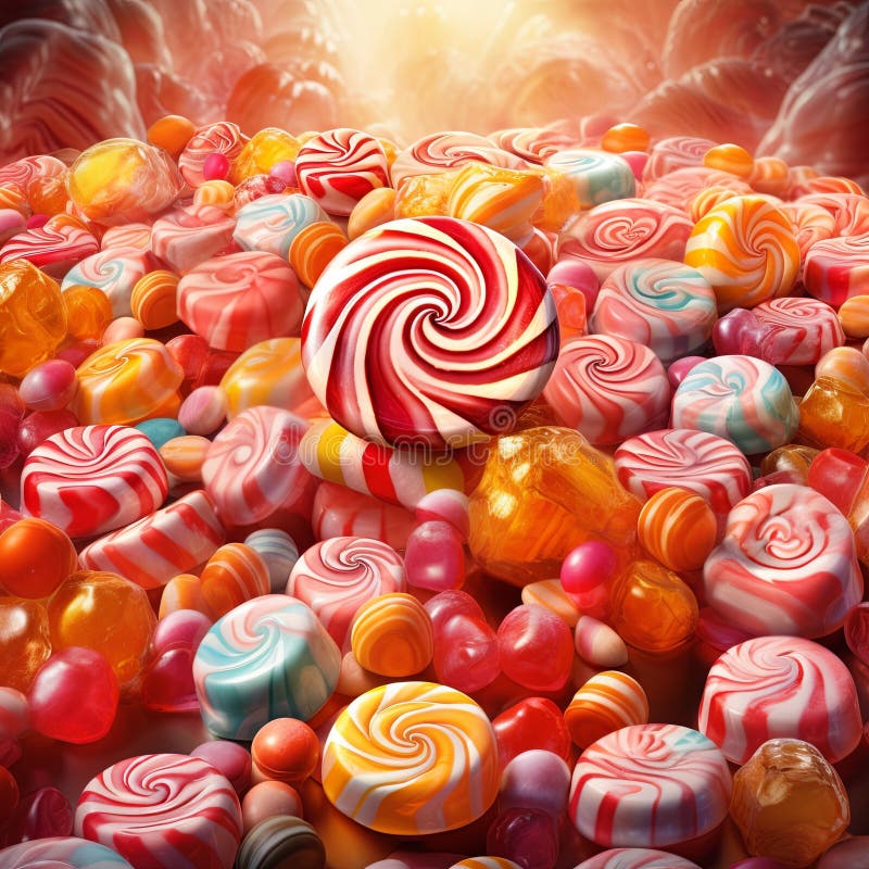 A Colorful Array of Lollipops and Candies Displayed on a Bright ...