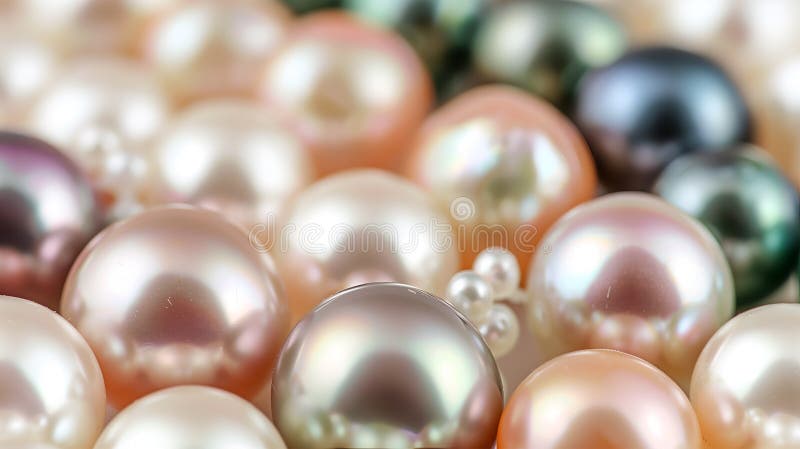 Colorful Array of Lustrous Pearls on a Pearl Background Creating an ...