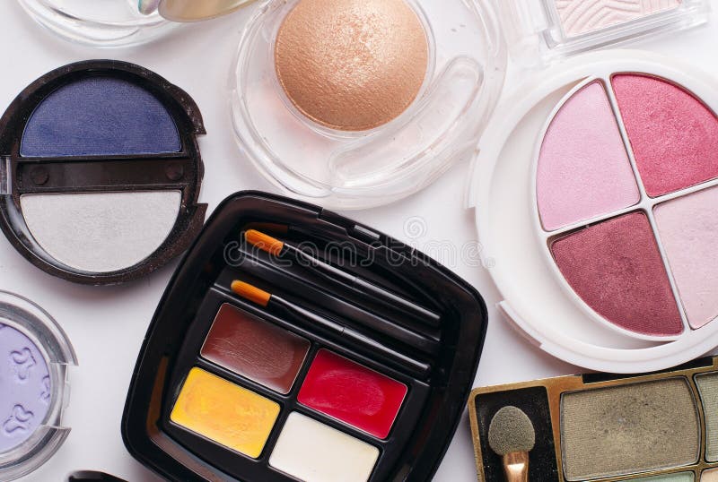 Colorful Array of Modern Cosmetics Stock Image - Image of blush ...