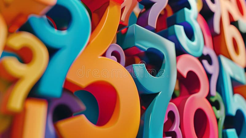 Colorful Array of Modern Numerology Numbers Stock Photo - Image of ...