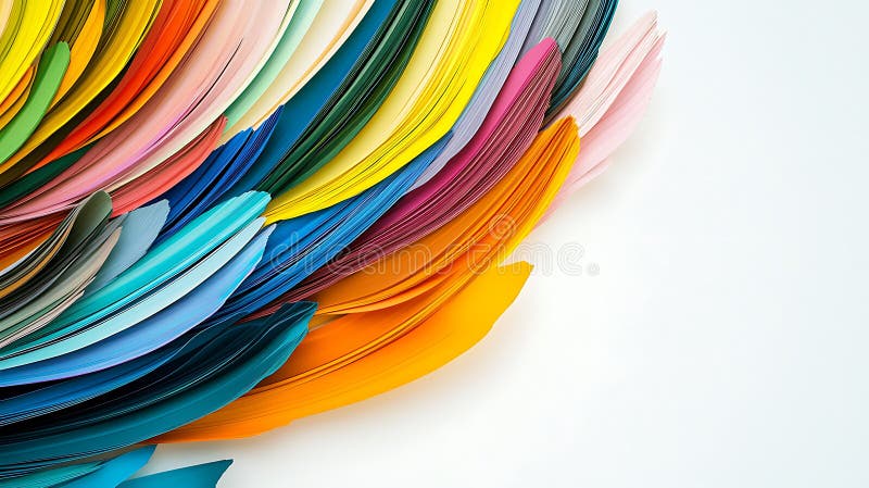 A Colorful Array of Paper with a White Background Stock Photo - Image ...
