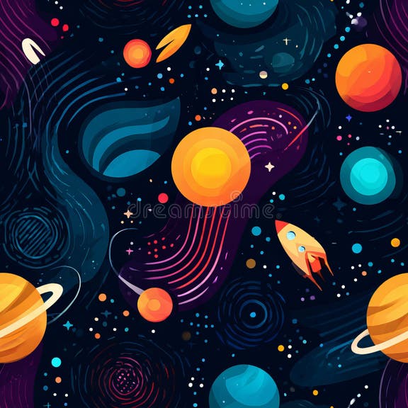 Outer space with spaceship stock illustration. Illustration of astroid - 391585987
