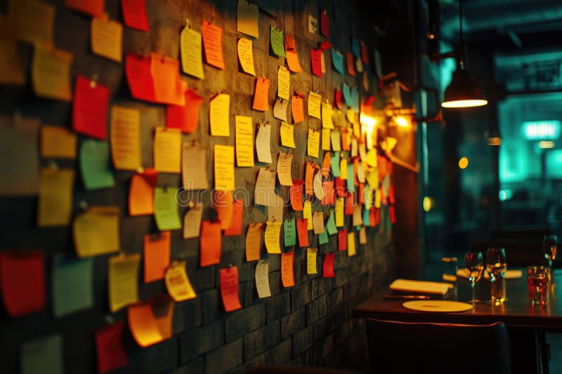 Post-it Notes on Wall stock image. Image of post, generated - 388714495