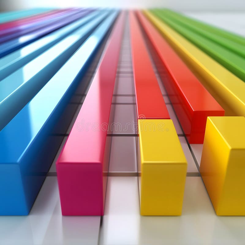 A Colorful Array of Rectangles in 3d Dimension. Stock Illustration ...