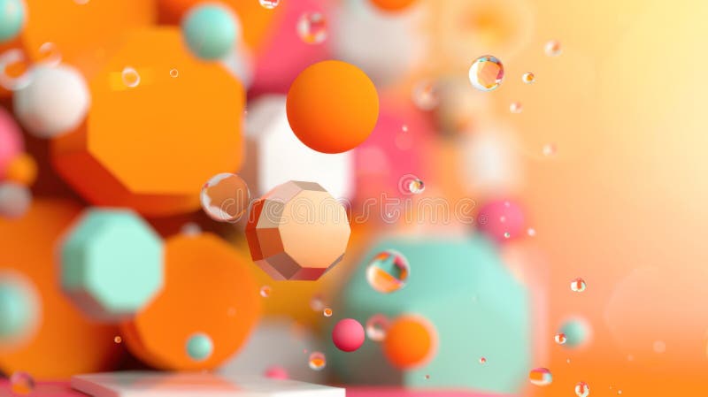 A Colorful Array of Shapes and Spheres, Including a Square and a ...