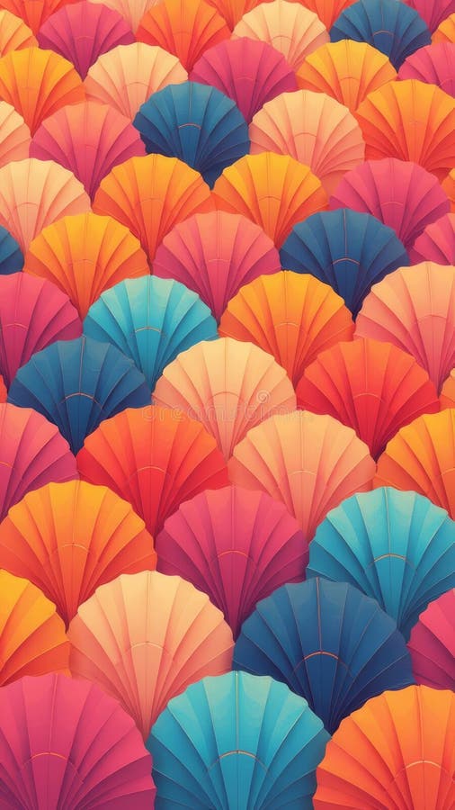 A Colorful Array of Shells with a Blue and Orange Shell in the Middle ...