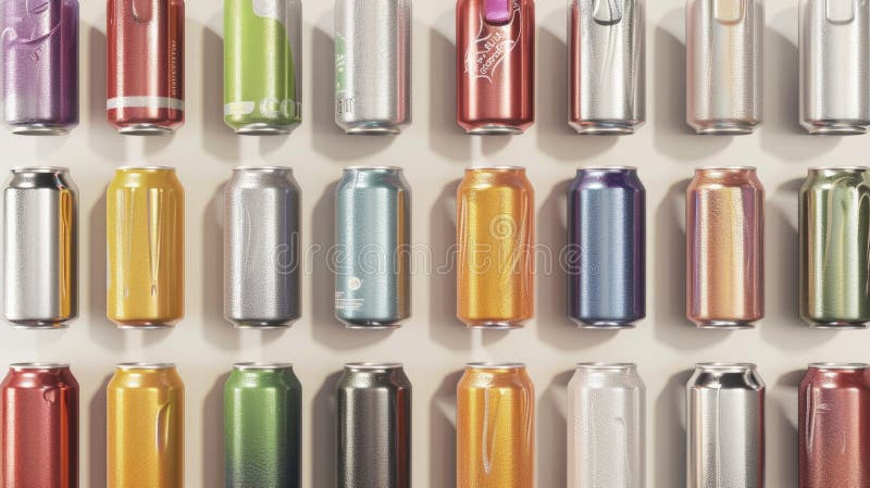 Colorful Array of Soda Cans Stock Illustration - Illustration of ...