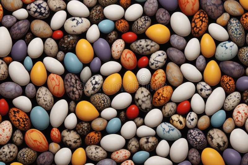 Colorful Array of Speckled Easter Eggs in Seamless Pattern - Generative AI Stock Illustration ...