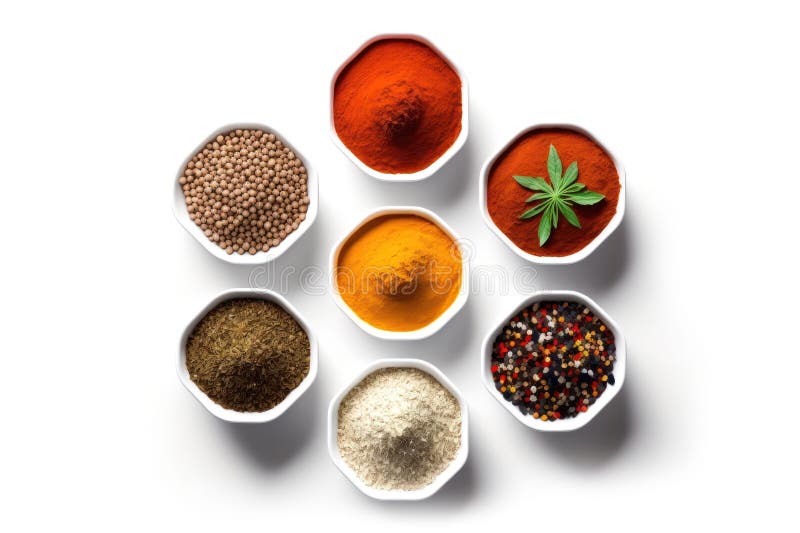 A Variety of Spices in a Row on Top of Each Other Stock Illustration ...