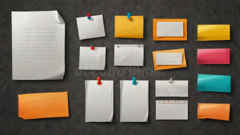 Colorful Sticky Notes Dark Board Brainstorming Ideas Stock Photos ...