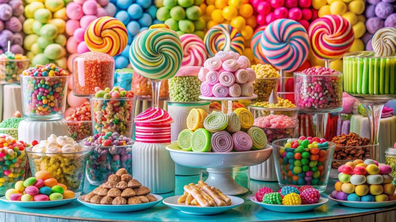 A Colorful Array of Sweet Treats Delightful Candies and Lollipops on ...